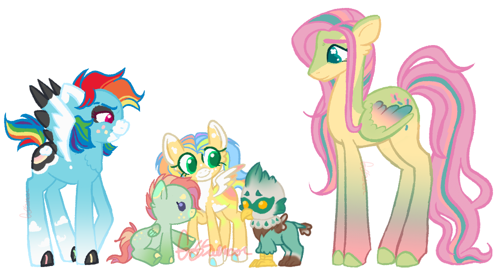 #3155833 - safe, artist:gossamoor, fluttershy, rainbow dash, oc, oc ...