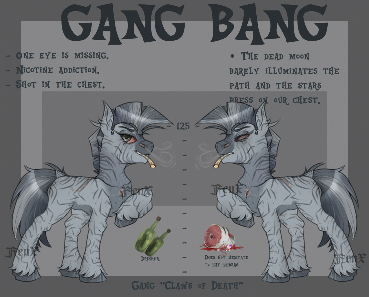 #3166493 - semi-grimdark, oc, pony, zebra, fallout equestria, adoptable ...