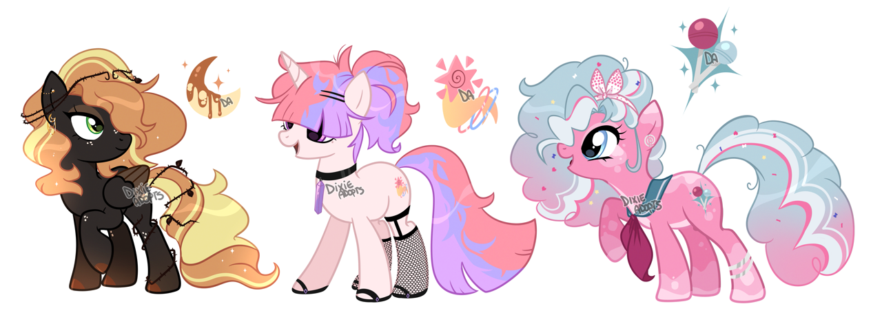 #3167448 - safe, artist:dixieadopts, bramble, oc, oc only, oc:cotton candy pie, oc:simple moon ...