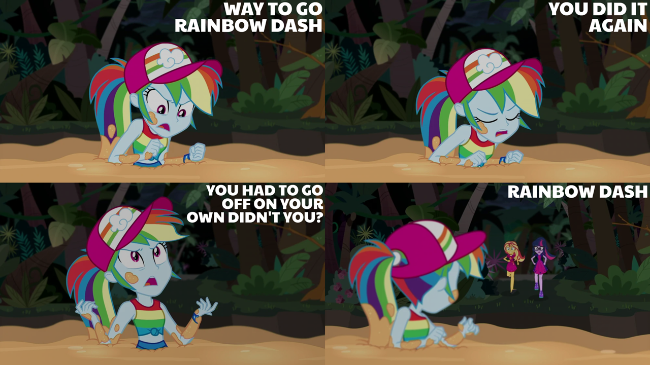 #3169391 - safe, edit, edited screencap, editor:quoterific, screencap, rainbow dash, sci-twi ...