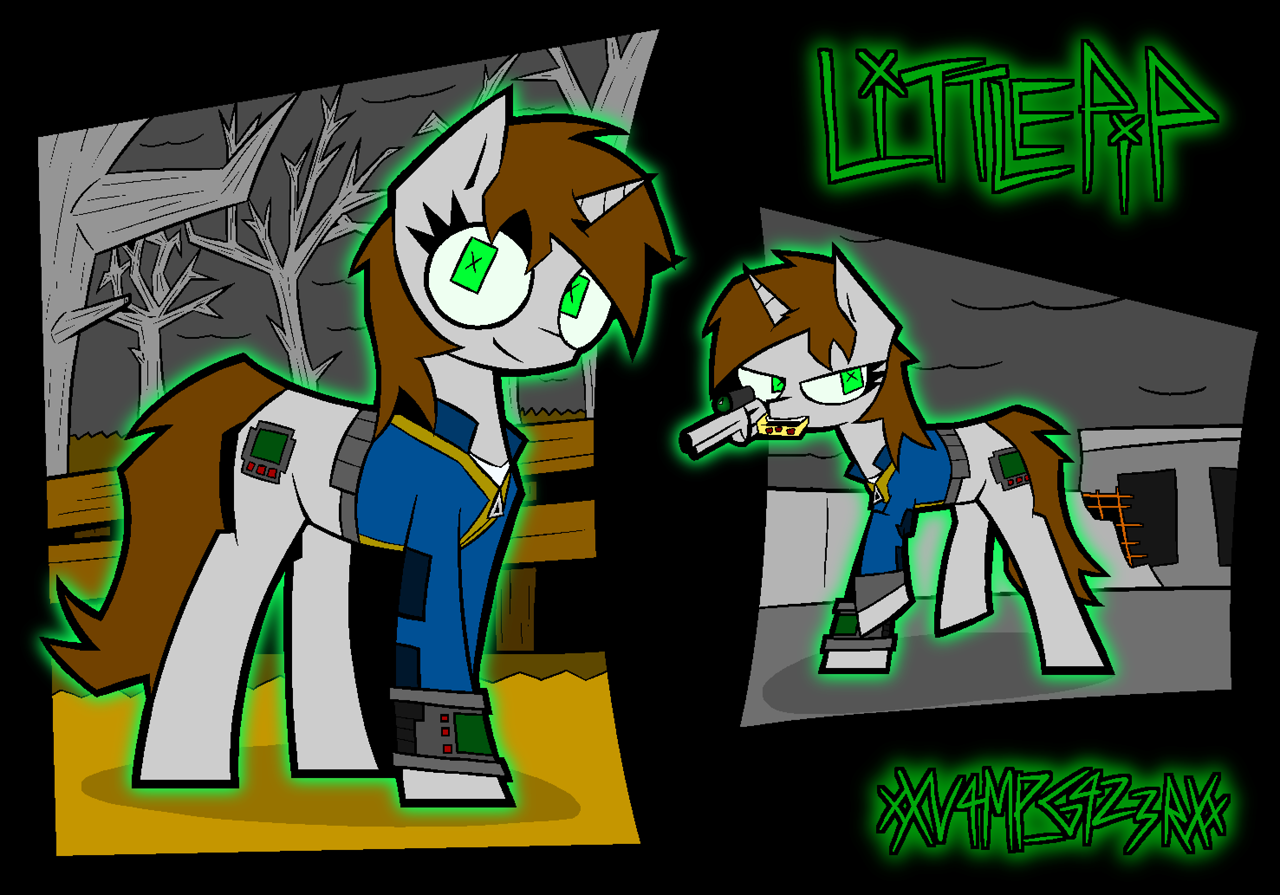 #3170647 - safe, artist:xxv4mp_g4z3rxx, oc, oc only, oc:littlepip, pony, unicorn, fallout ...