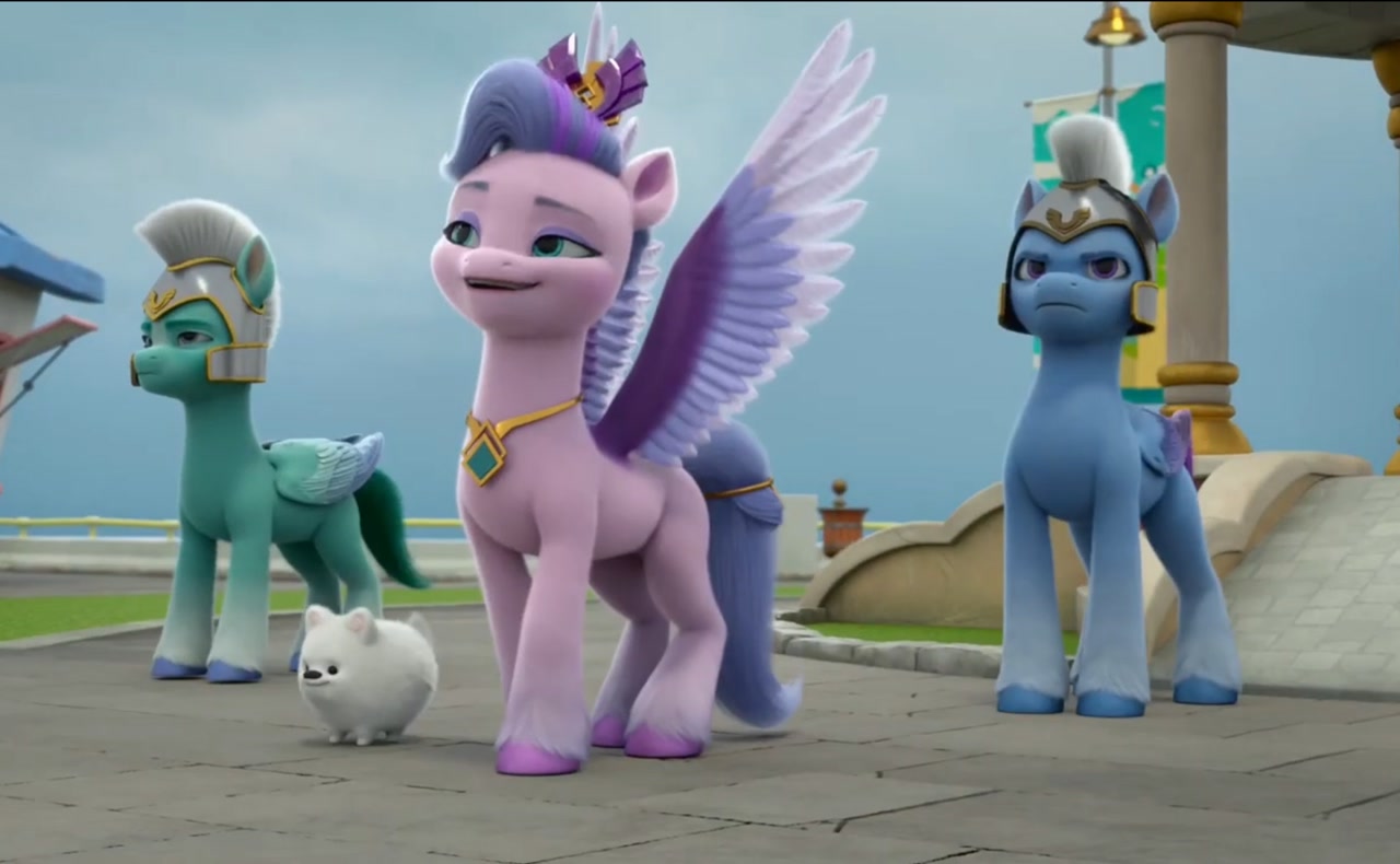 #3171252 - safe, screencap, cloudpuff, queen haven, thunder flap, zoom ...