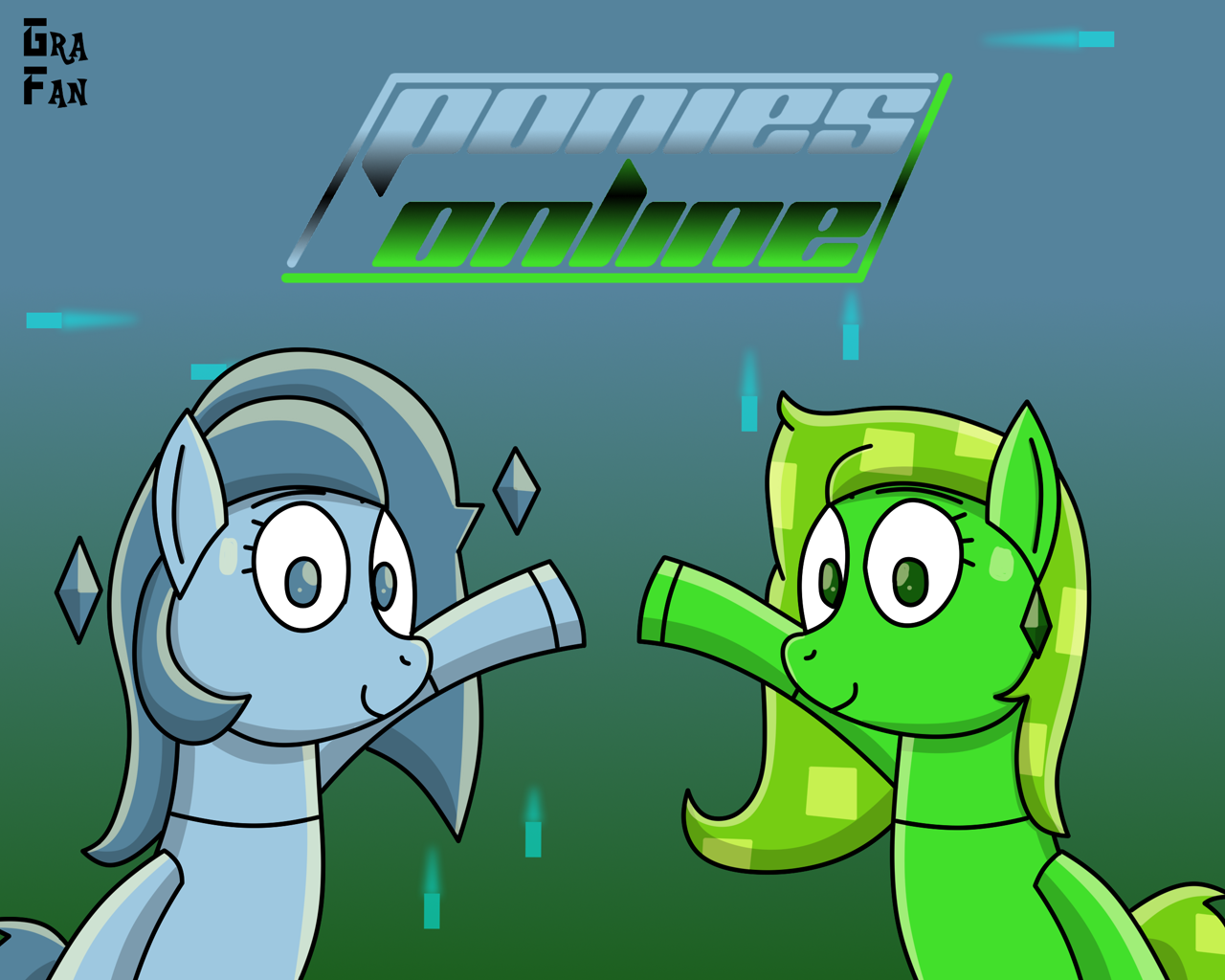 #3156258 - safe, artist:gradiusfanatic, oc, oc only, oc:holopon, oc:pixel, gynoid, pony, robot ...