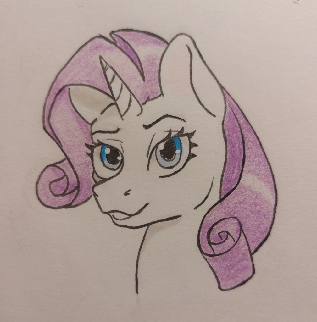 #3156754 - safe, artist:chacarron, rarity, pony, unicorn, g4, bust ...