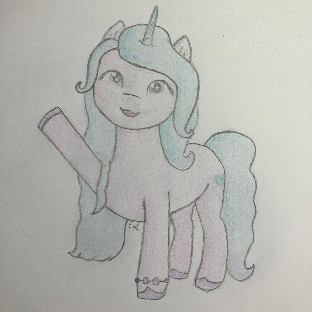 #3157449 - safe, izzy moonbow, pony, unicorn, g5, pencil drawing, solo ...