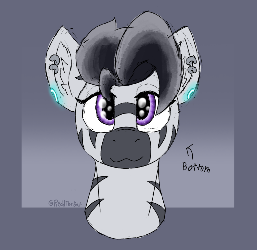 #3158474 - safe, artist:reddthebat, oc, oc only, oc:zerø, zebra, bust ...