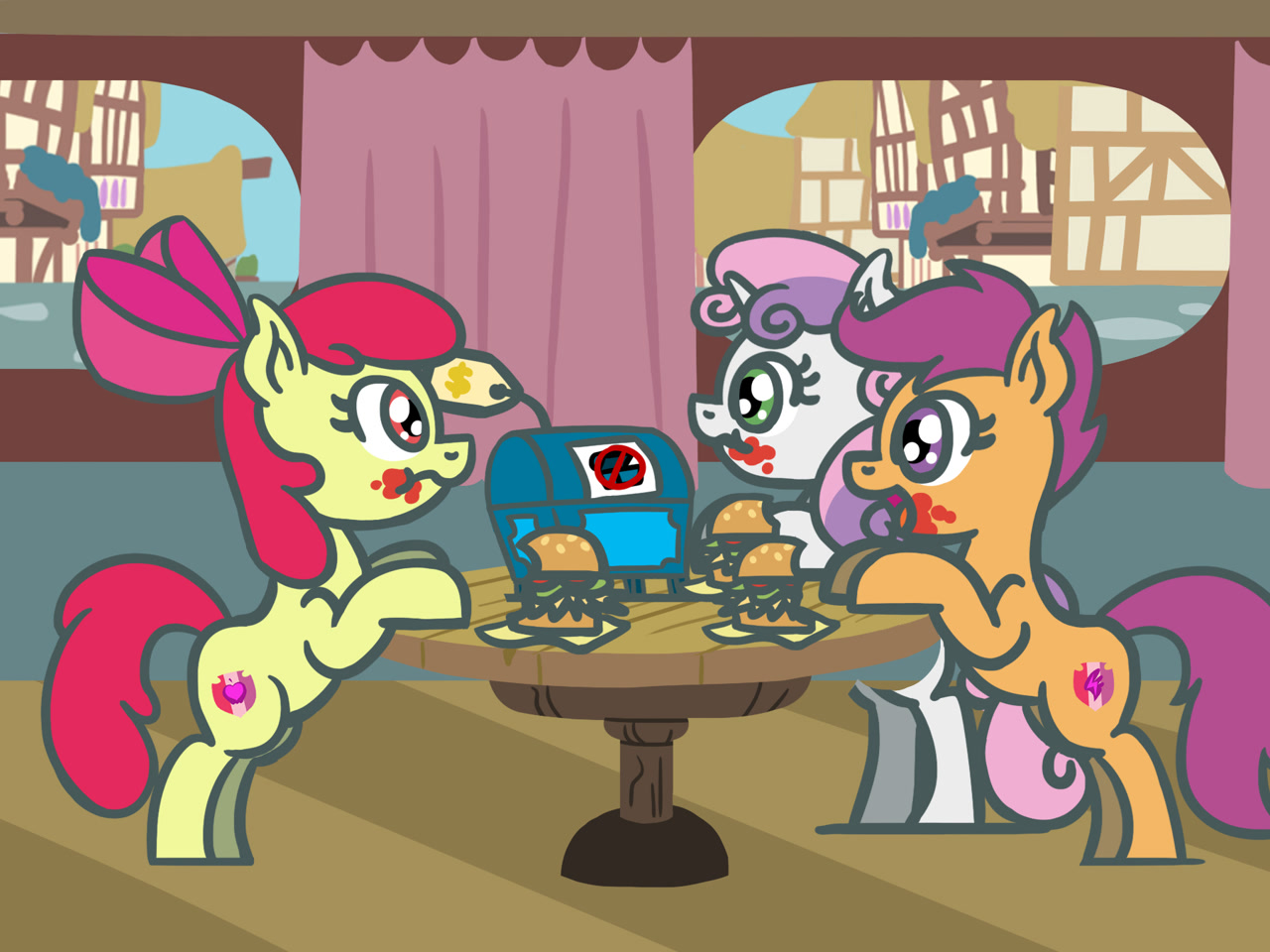 #3158601 - safe, artist:flutterluv, part of a set, apple bloom ...