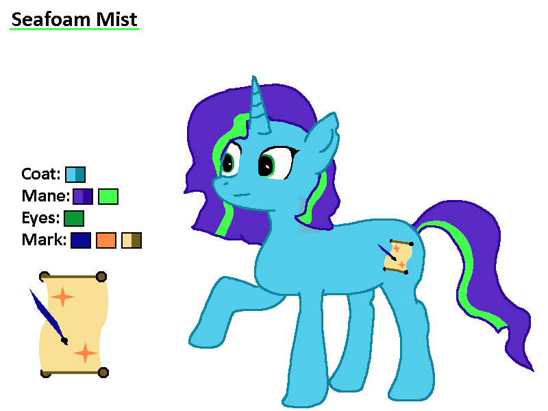 #3158991 - safe, oc, oc:seafoam mist, pony, unicorn, green eyes ...