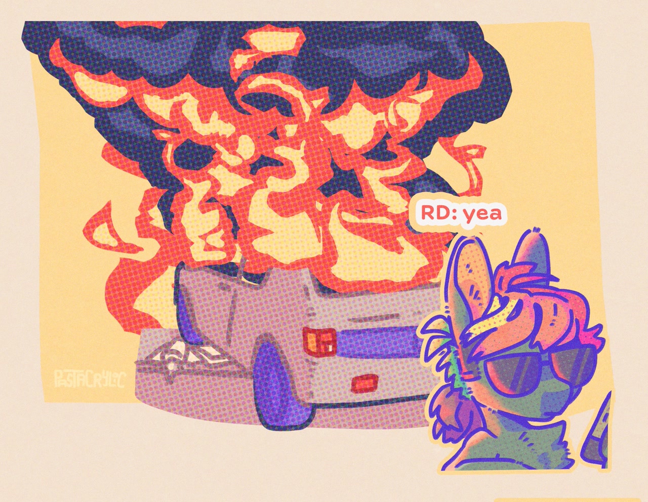 #3159078 - safe, artist:pastacrylic, pegasus, pony, car, chat, chest ...