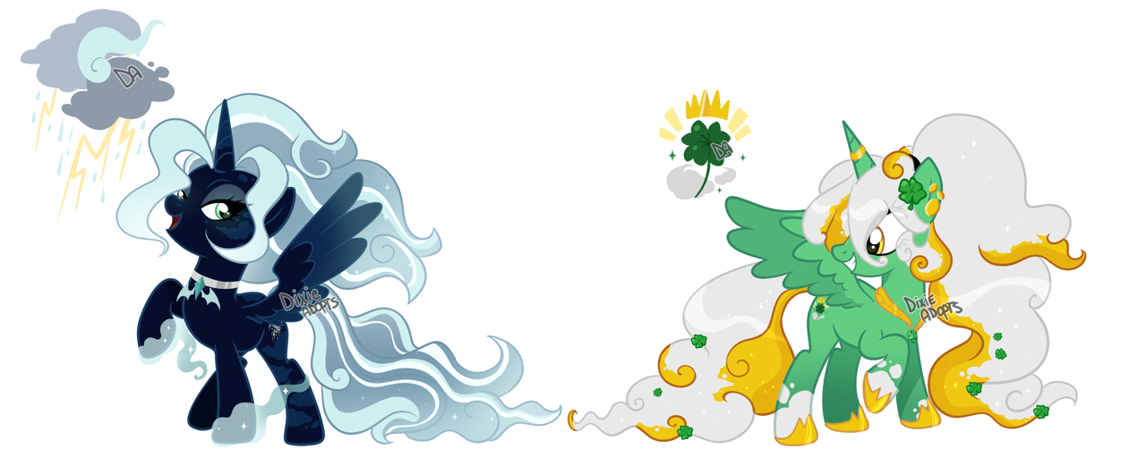 #3159718 - safe, artist:dixieadopts, oc, oc only, oc:cloudy clover, oc:twisted tempest, alicorn ...