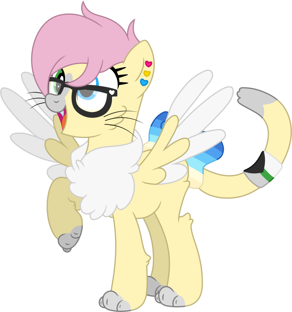 #3159974 - safe, artist:pure-blue-heart, oc, oc only, oc:banana smoothie, cat, cat pony, hybrid ...