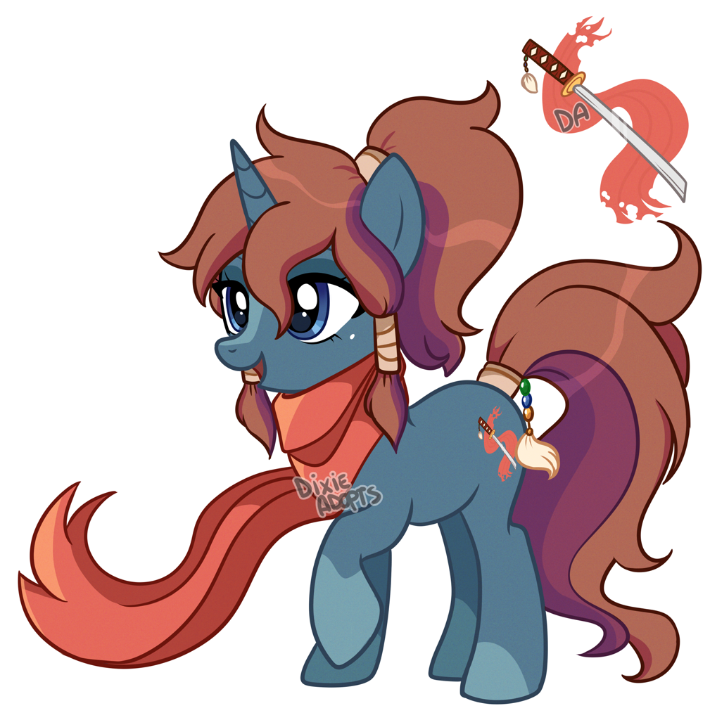 #3180002 - safe, artist:dixieadopts, oc, oc only, oc:silent leaf, pony, unicorn, beauty mark ...
