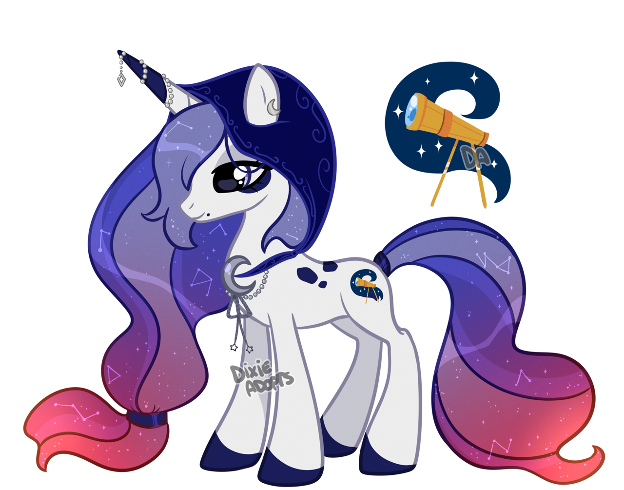 #3180225 - safe, artist:dixieadopts, oc, oc only, oc:midnight star, pony, unicorn, beauty mark ...