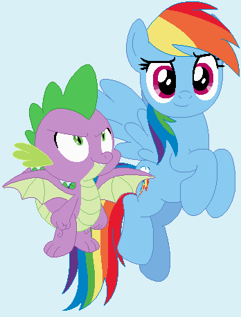 #3180242 - safe, artist:jadeharmony, artist:mak2020, artist:selenaede, rainbow dash, spike ...