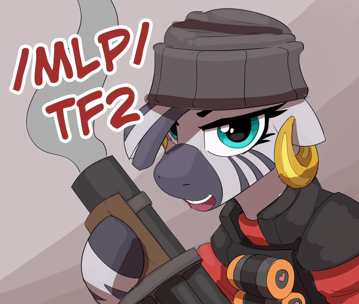 #3180340 - safe, artist:pabbley, zecora, zebra, /mlp/ tf2 general ...