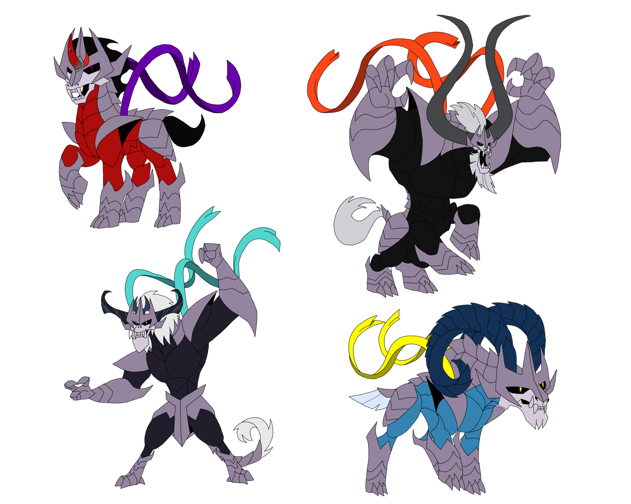 #3180618 - safe, artist:zetikoopa, grogar, king sombra, lord tirek, storm king, centaur, goat ...