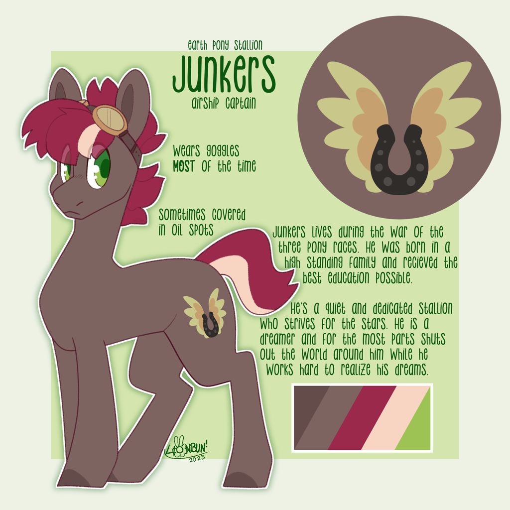 #3181544 - safe, artist:lionbun, oc, oc:junkers, earth pony, pony ...