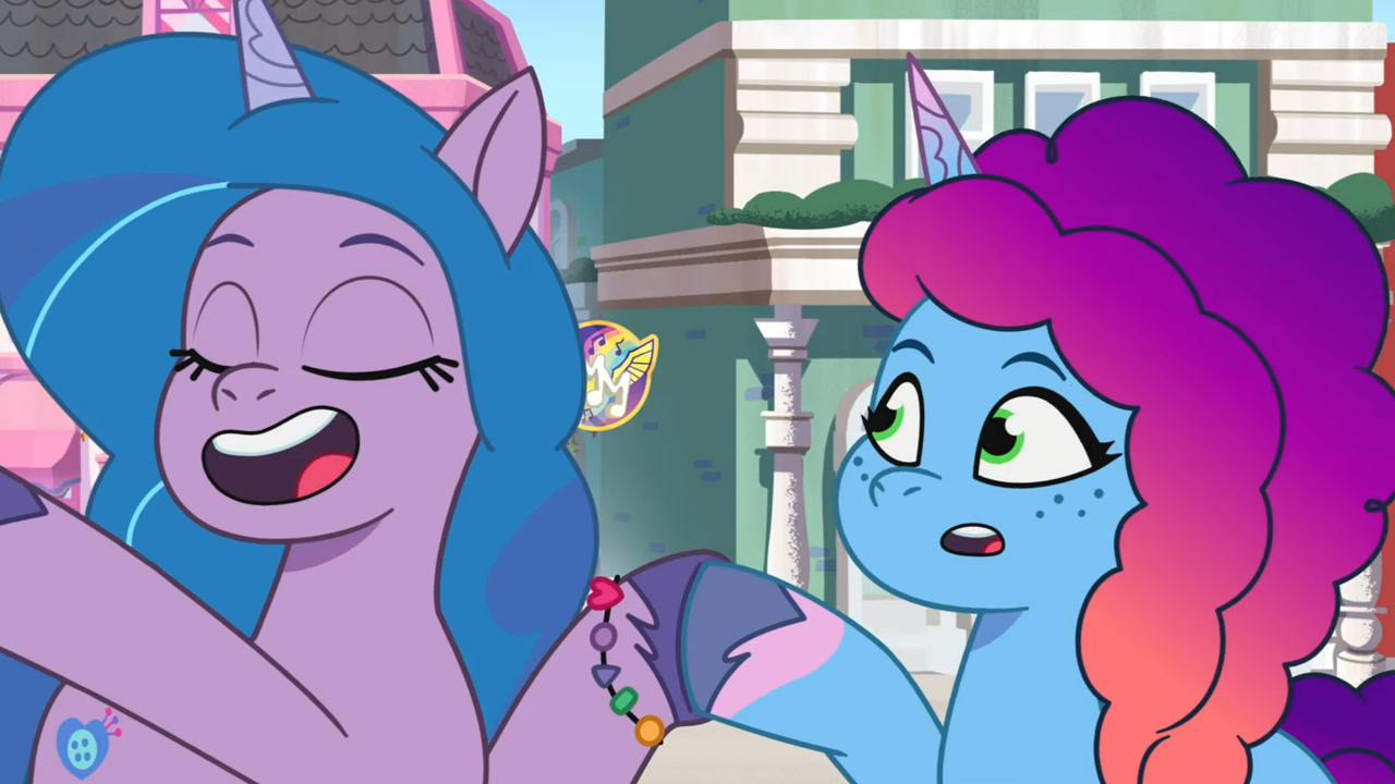 #3181622 - safe, screencap, izzy moonbow, misty brightdawn, pony, unicorn, g5, my little pony ...