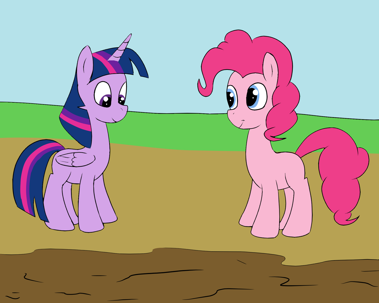 #3184747 - safe, artist:amateur-draw, pinkie pie, twilight sparkle, alicorn, pony, g4, female ...