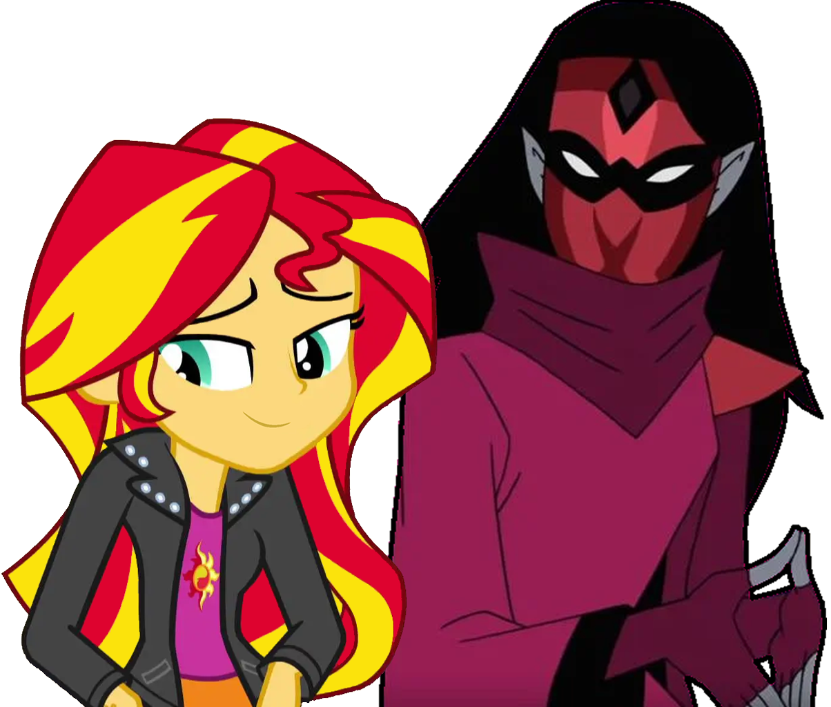 #3185145 - safe, artist:evilasio, screencap, sunset shimmer, oc, oc ...