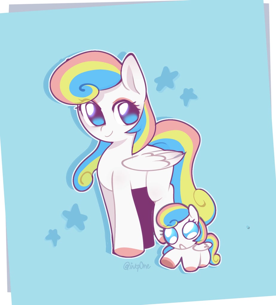 #3185628 - safe, artist:inkp0ne, oc, oc only, oc:gabrizzy, pegasus, pony, chibi, eye clipping ...