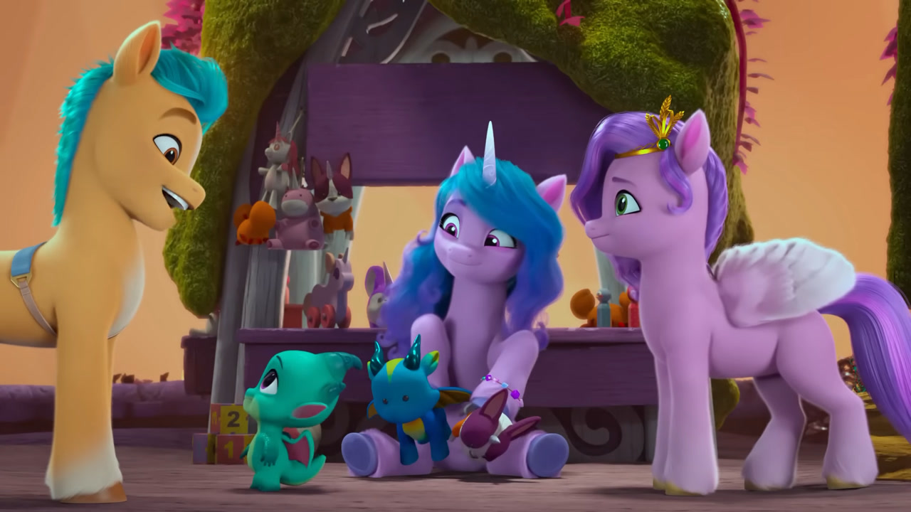 #3186446 - safe, screencap, hitch trailblazer, izzy moonbow, pipp petals, sparky sparkeroni ...