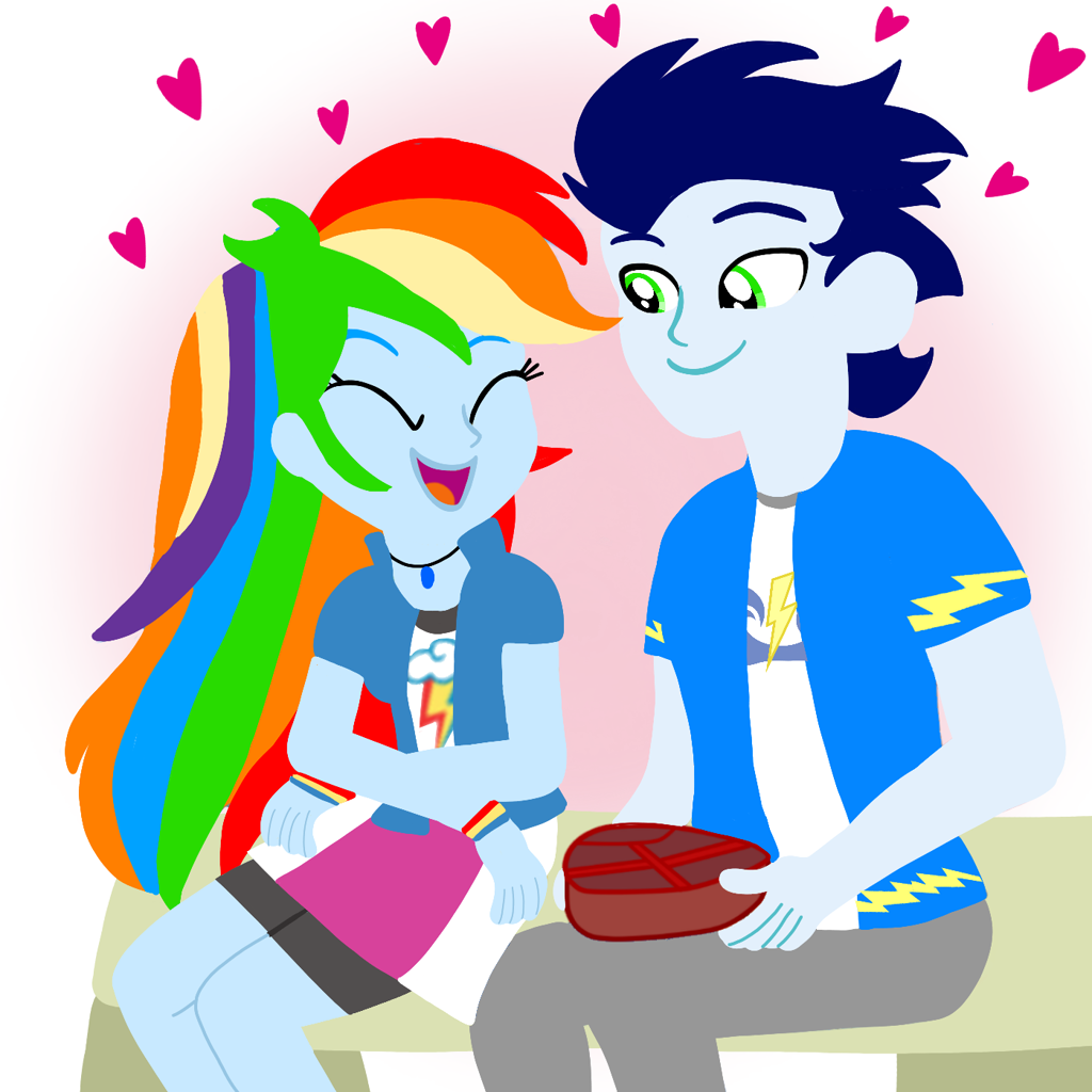#3187599 - safe, artist:mlplary6, rainbow dash, soarin', human ...