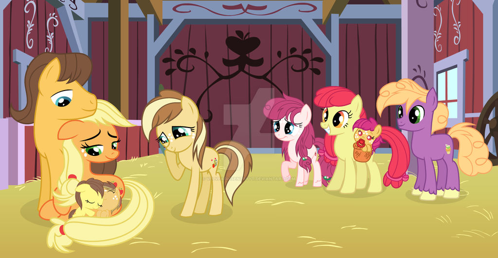 #3189090 - safe, artist:velveagicsentryyt, apple bloom, applejack ...
