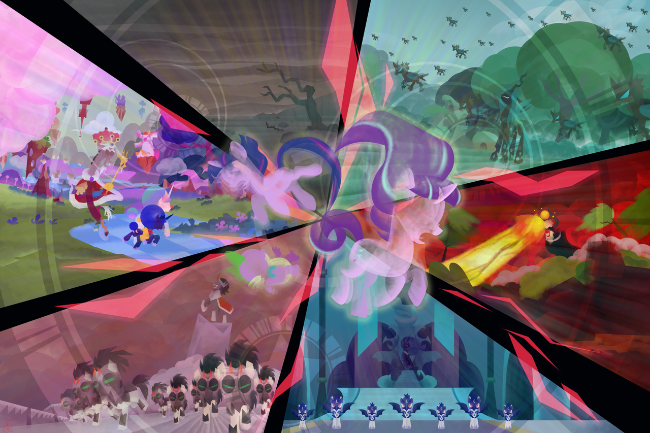 #3189227 - safe, artist:enyoiyourself, discord, king sombra, lord tirek ...