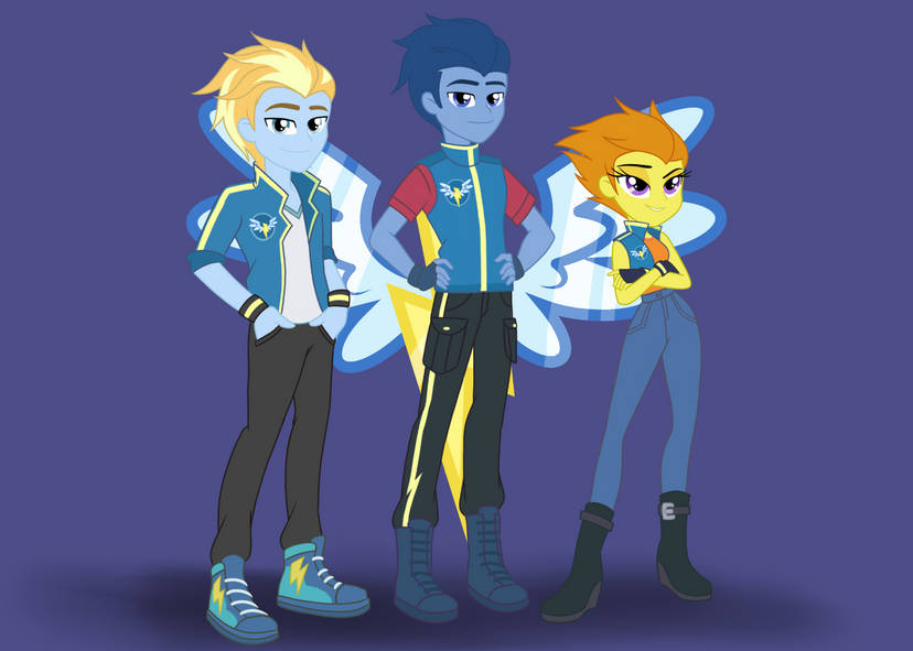 #3190582 - safe, artist:nightglowfan, blaze, lightning streak, wave ...