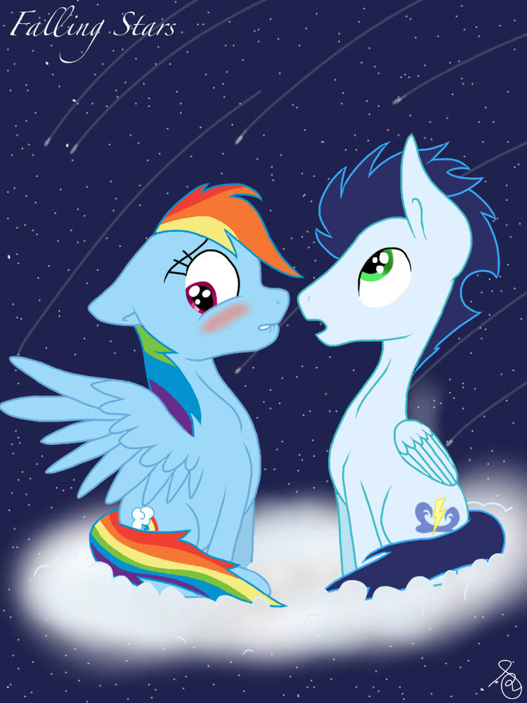 #3191019 - safe, artist:ilaria122, rainbow dash, soarin', pegasus, pony ...