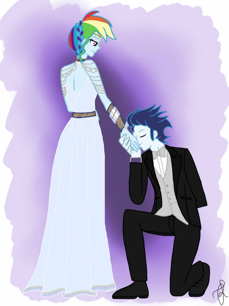 #3191142 - safe, artist:ilaria122, rainbow dash, soarin', human ...