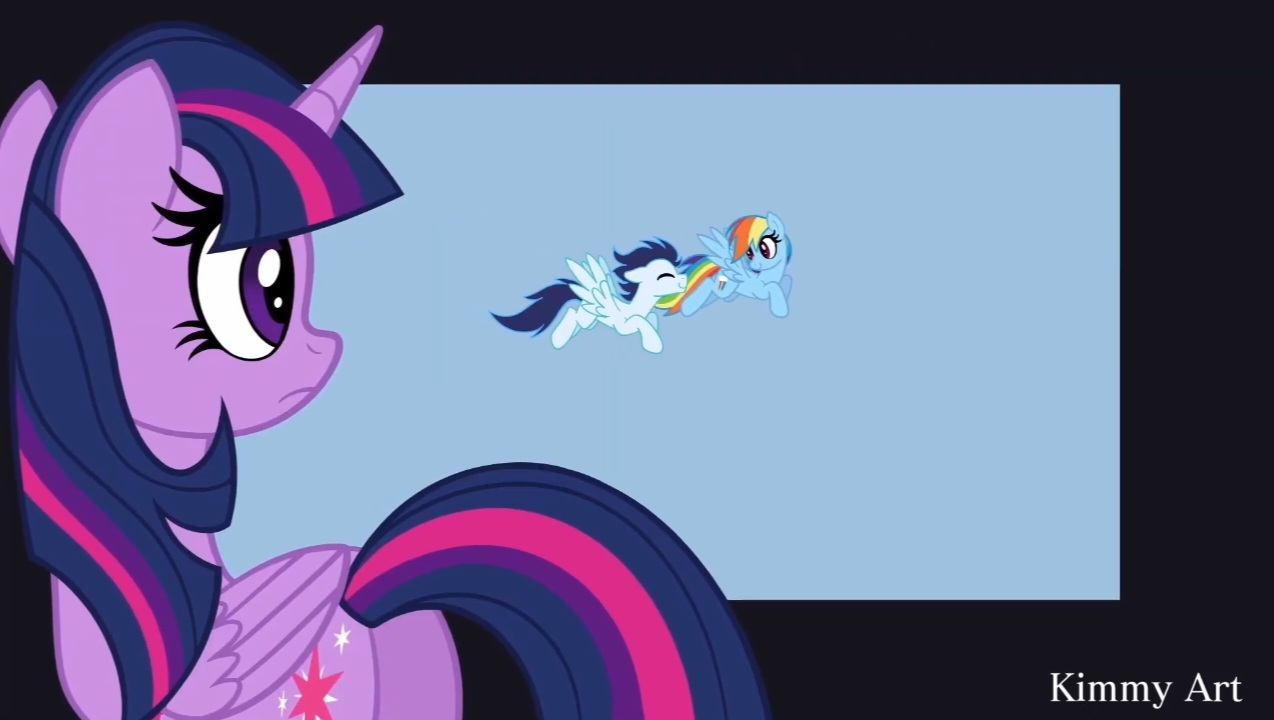 #3191291 - safe, artist:kimmy art, rainbow dash, soarin', twilight ...
