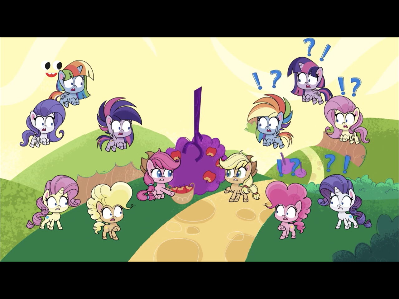 #3191698 - safe, screencap, applejack, fluttershy, pinkie pie, rainbow ...