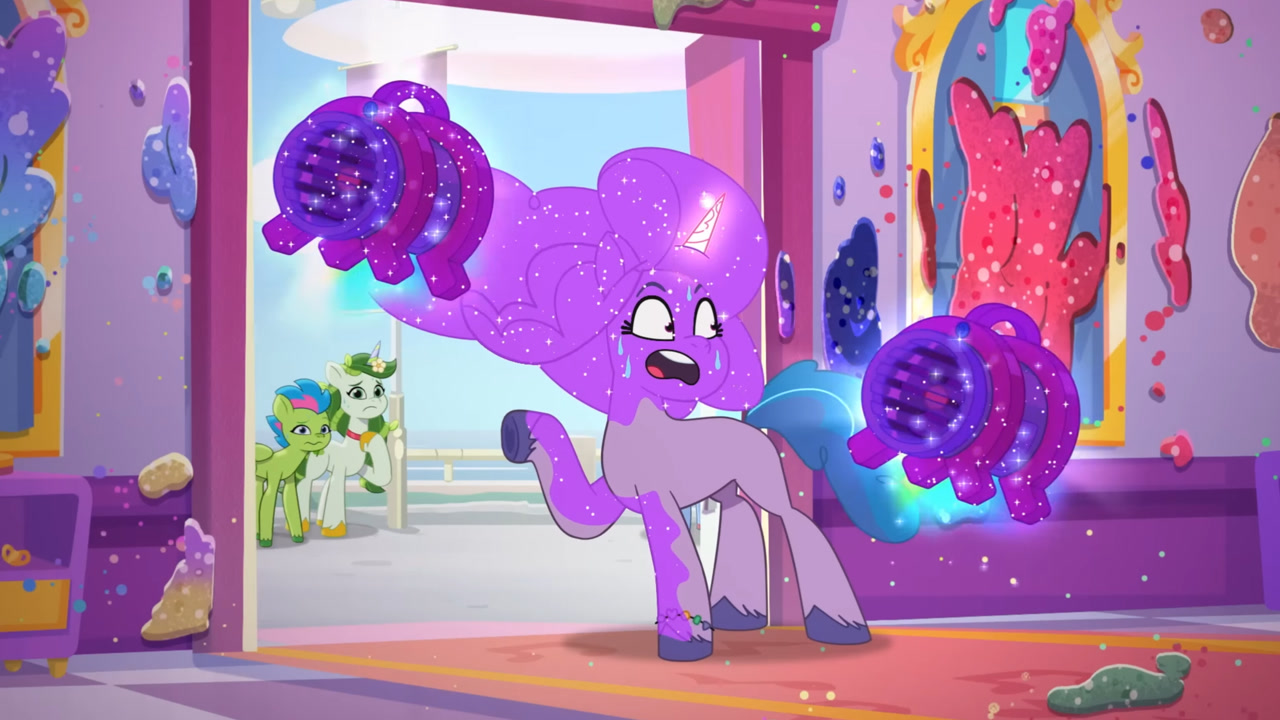 #3177152 - safe, screencap, izzy moonbow, leaf pony, luminous dazzle ...