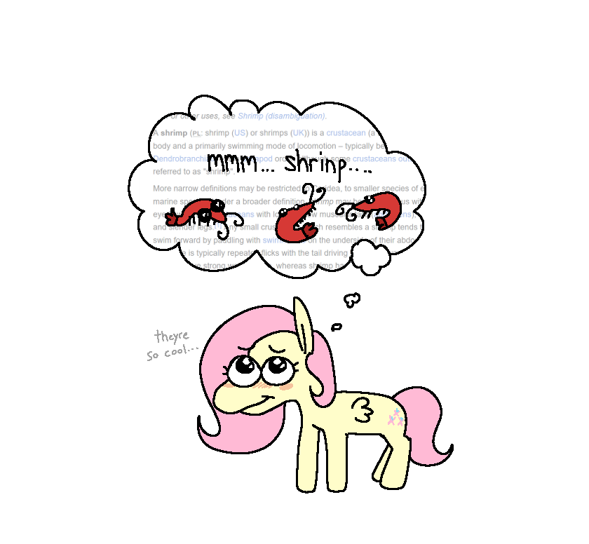 #3177590 - safe, artist:punkittdev, fluttershy, pegasus, pony, shrimp ...