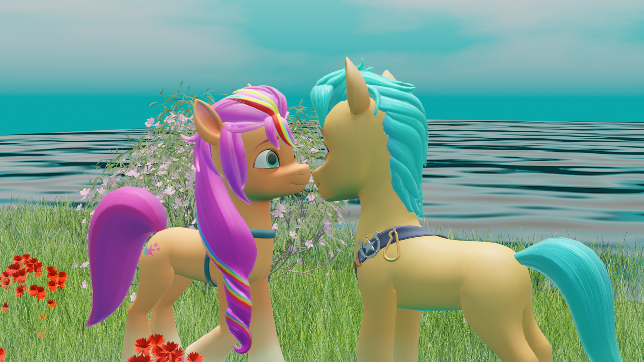 #3178285 - safe, artist:thisguy, hitch trailblazer, sunny starscout, earth pony, pony, g5, butt ...