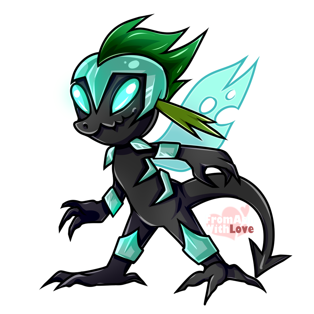 #3178668 - safe, artist:loverashley, spike, changeling, dragon, hybrid ...