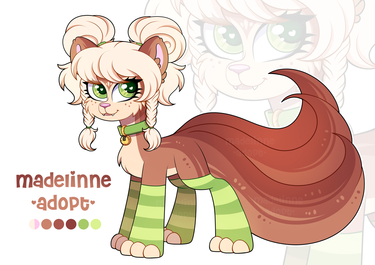 #3178952 - safe, artist:madelinne, oc, cat, cat pony, original species ...