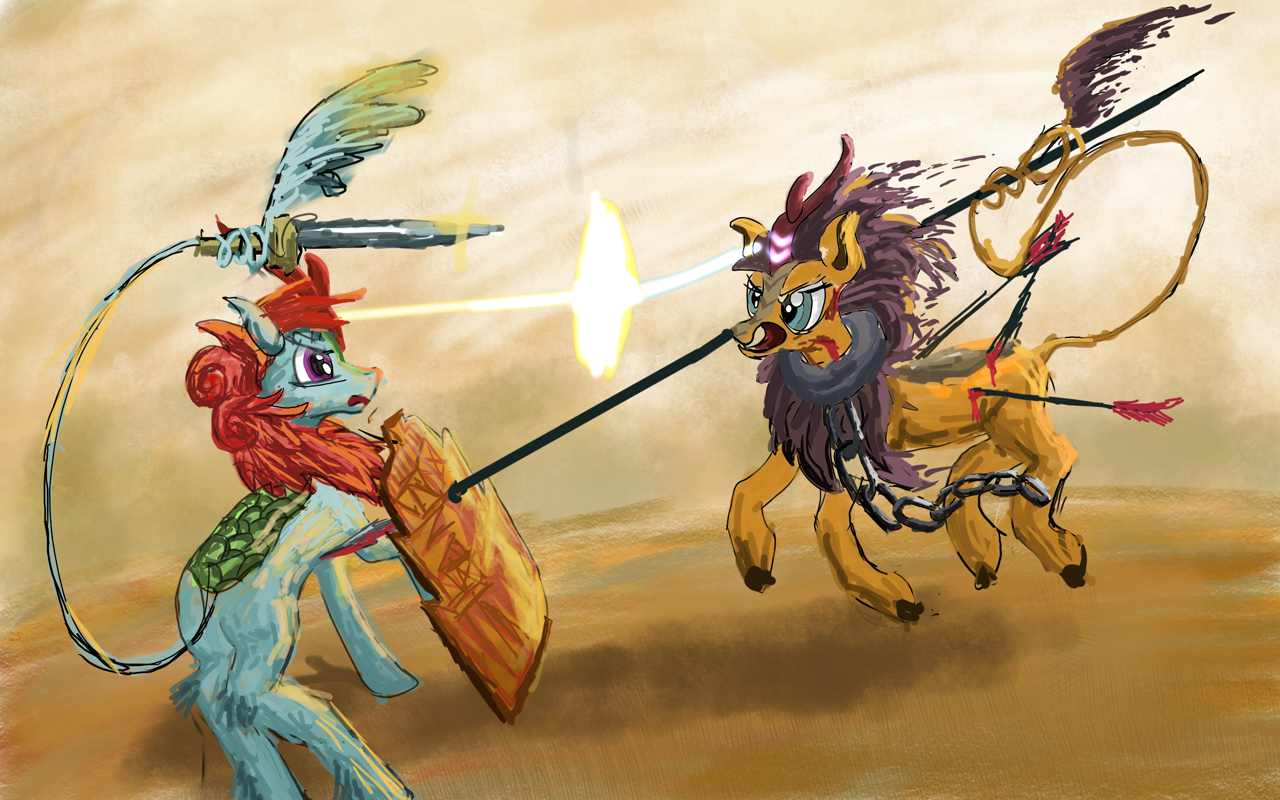 #3192600 - safe, artist:xihetaishou, oc, oc:chungu, kirin, angry, arrow ...