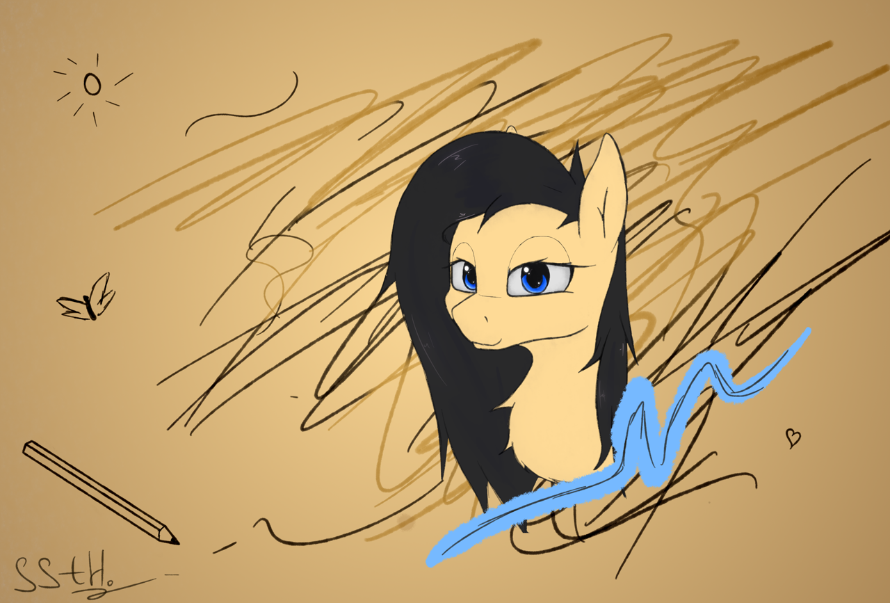 #3192694 - safe, artist:supershadow_th, oc, oc only, oc:ottava, earth pony, pony, ac, bust, high ...