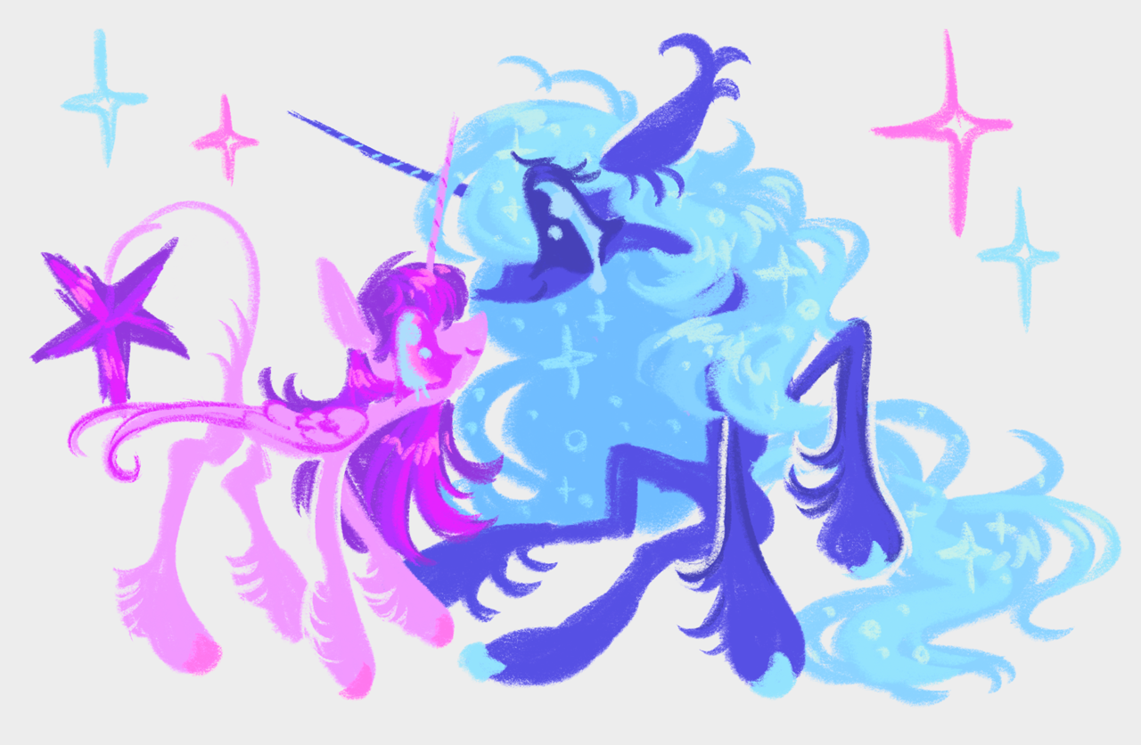 #3193079 - safe, artist:peaceandlove26, princess luna, twilight sparkle ...