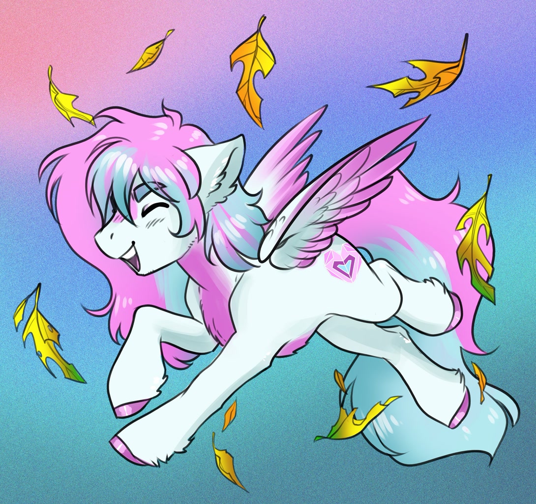 #3198467 - safe, artist:opalacorn, oc, oc only, pegasus, pony, commission, eyes closed, gradient ...