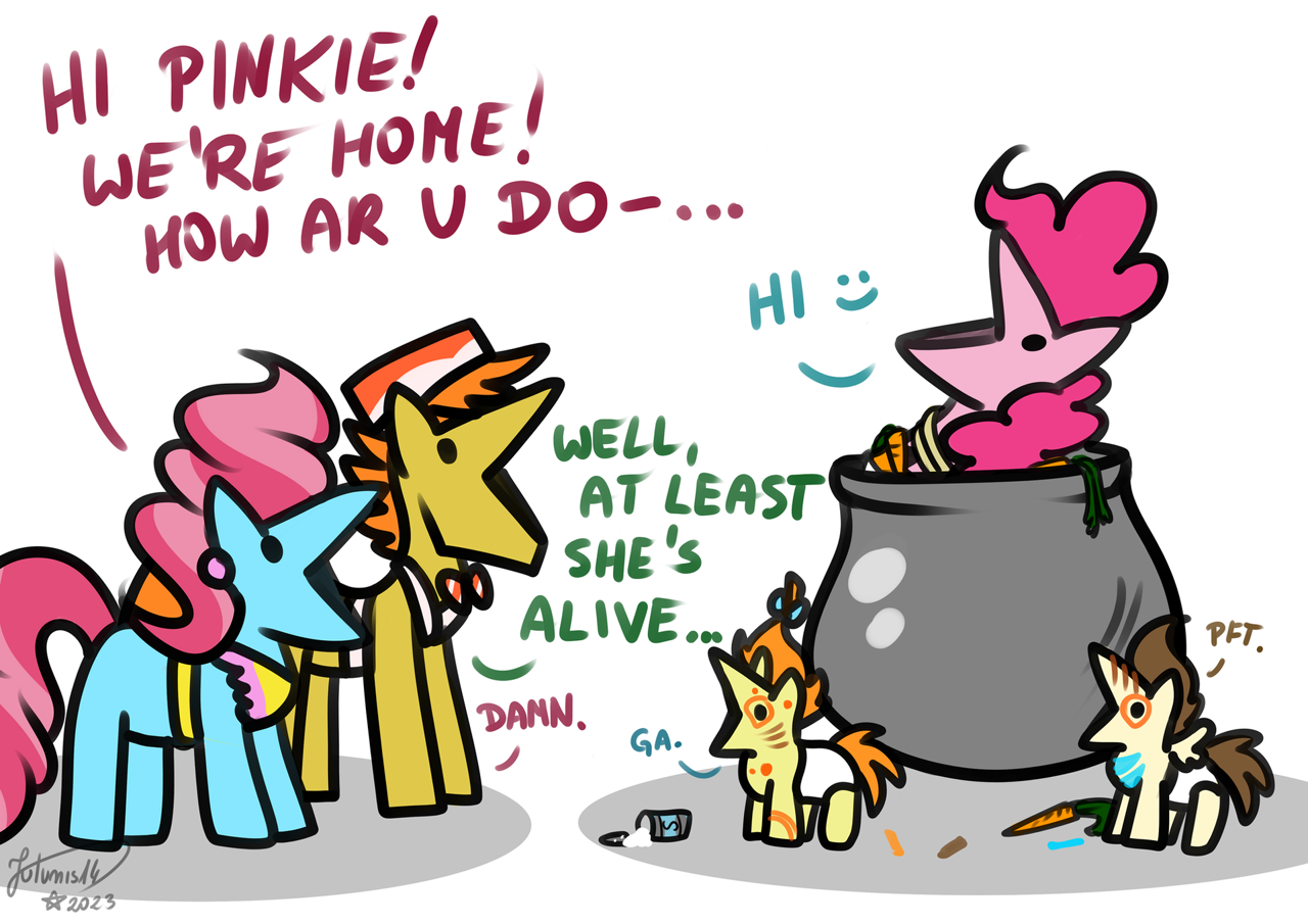 #3199369 - safe, artist:julunis14, carrot cake, cup cake, pinkie pie ...