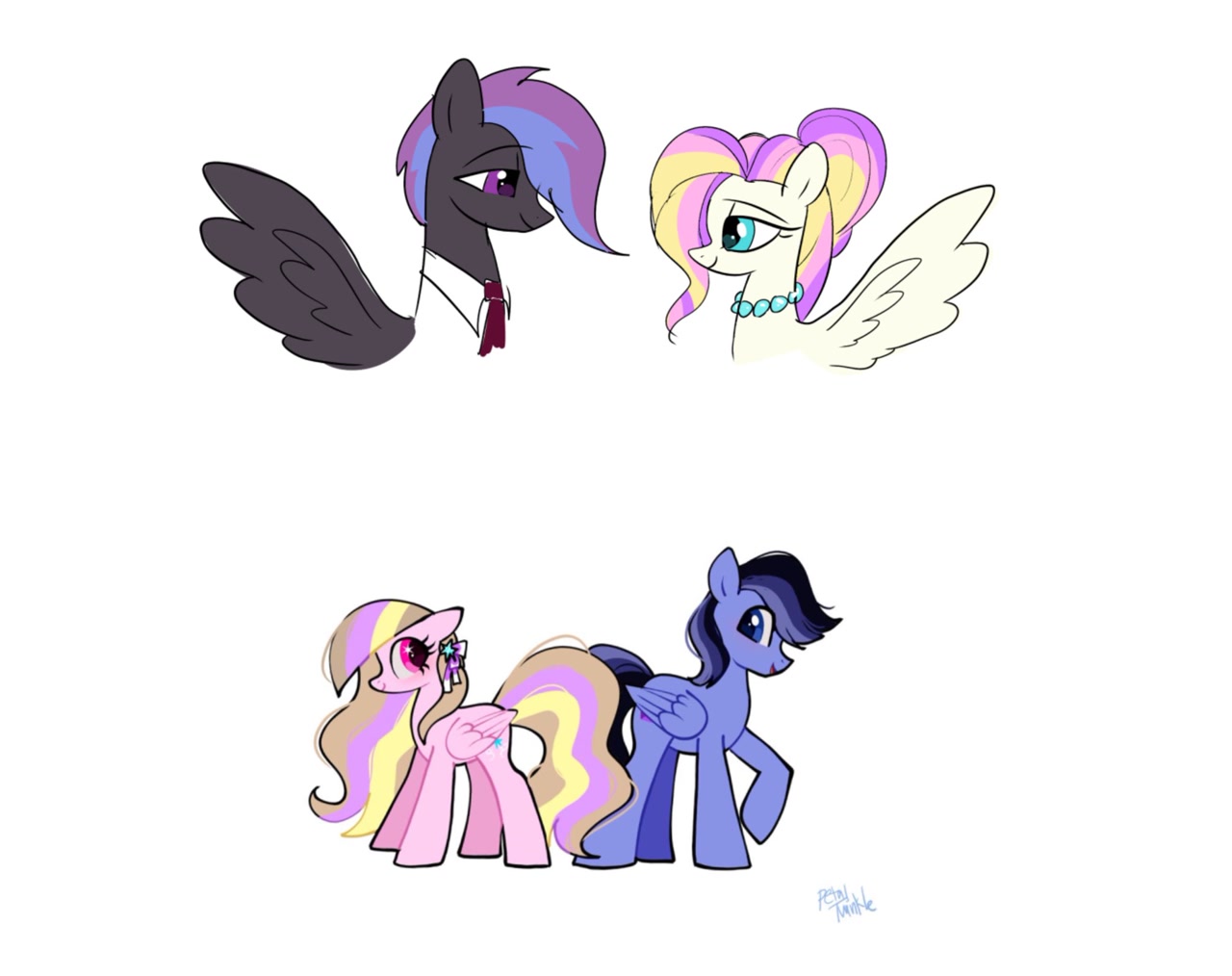 #3200031 - safe, artist:petaltwinkle, oc, oc only, oc:petal twinkle, pegasus, pony, family ...