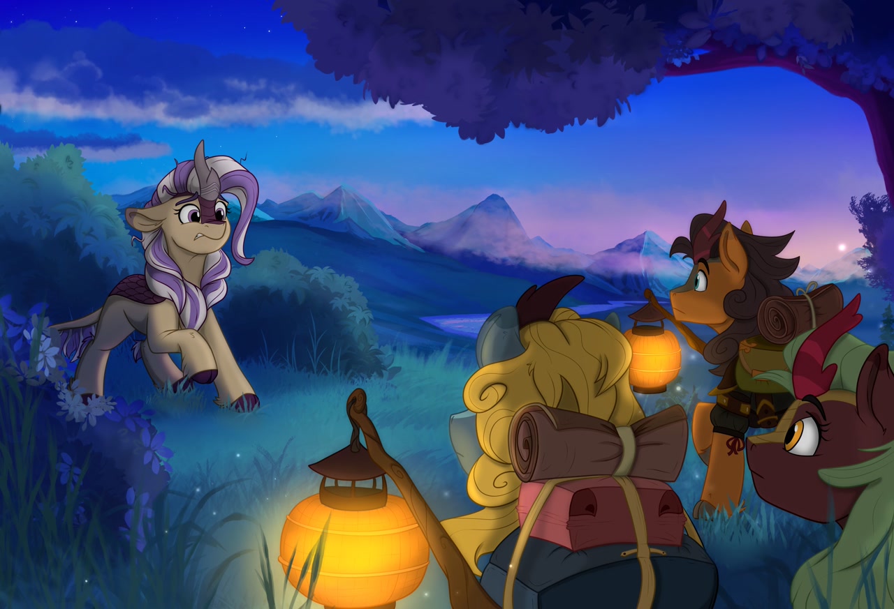 #3202008 - safe, artist:rutkotka, cinder glow, pumpkin smoke, summer flare, winter flame, oc, oc ...