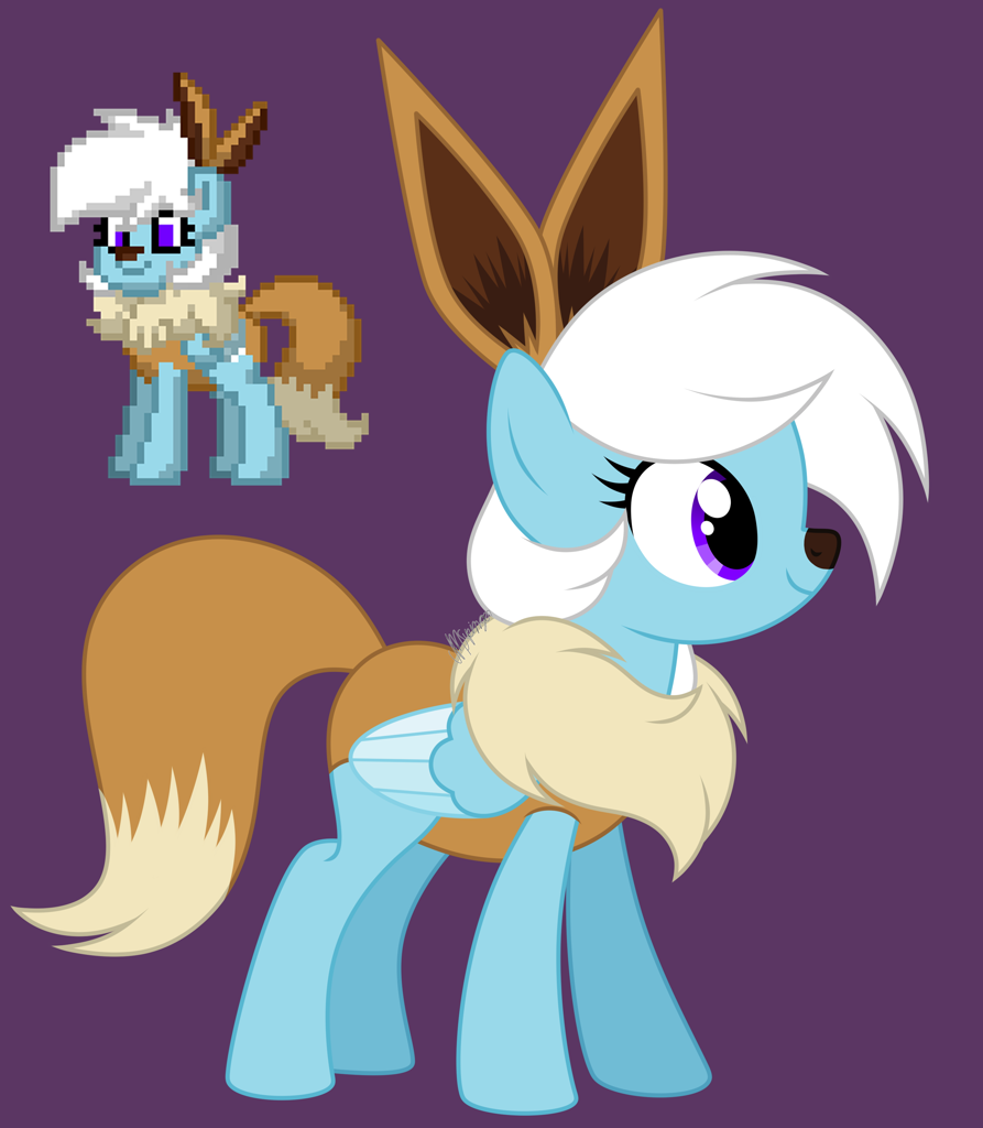 #3202869 - safe, artist:feather_bloom, oc, eevee, pegasus, pony, pony ...