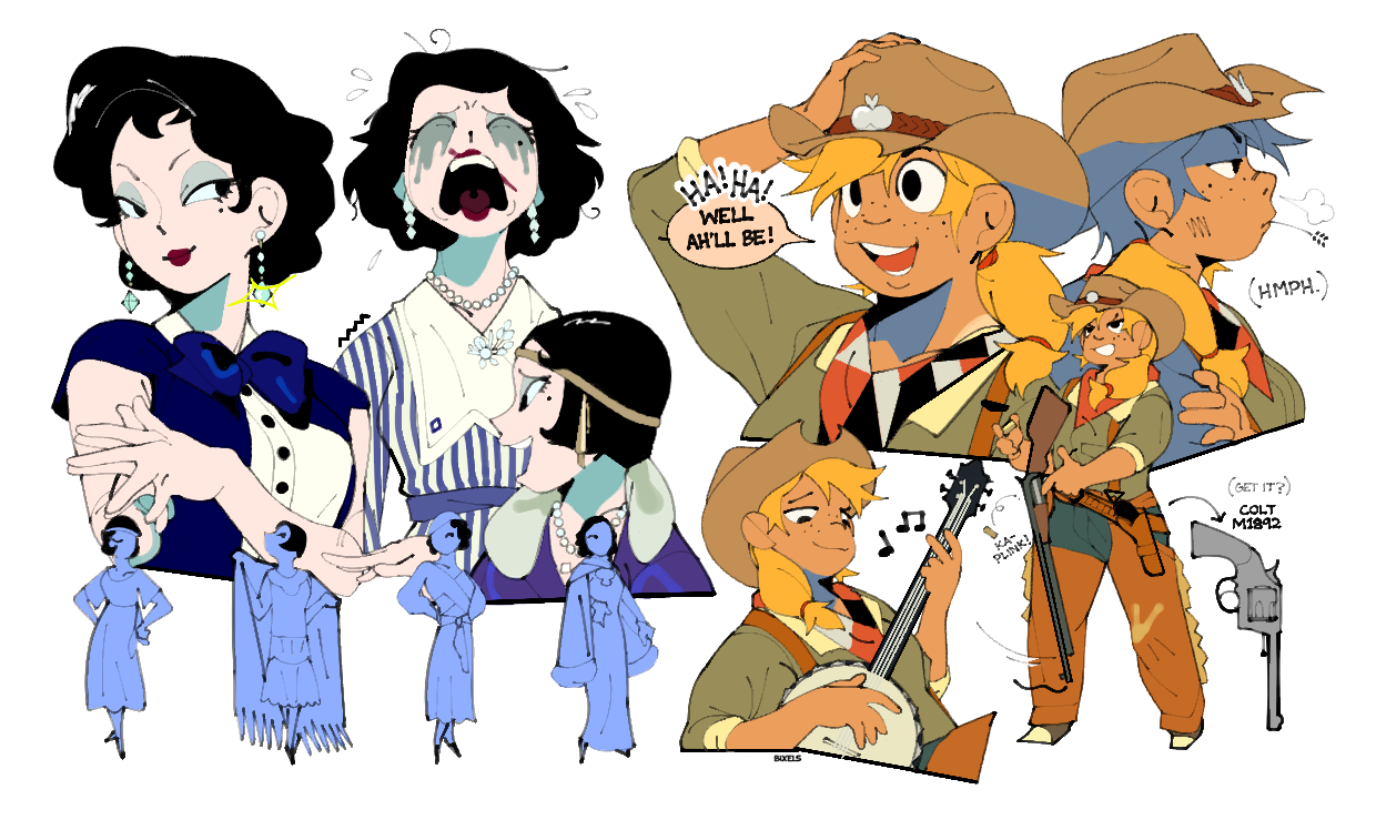 #3193507 - safe, artist:bixels, applejack, rarity, human, the grand ...