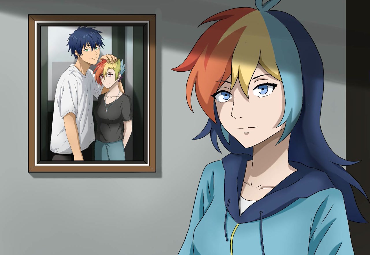 #3203754 - safe, artist:soarinbolt11, rainbow dash, soarin', oc, oc:sky ...