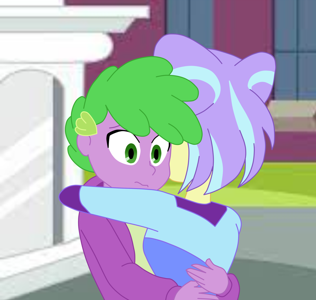 #3204109 - safe, artist:spike17, spike, supernova zap, human, equestria girls, g4, concerned ...